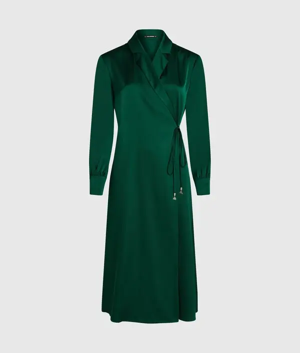 Karl Lagerfeld Satin-finish Wrap Dress