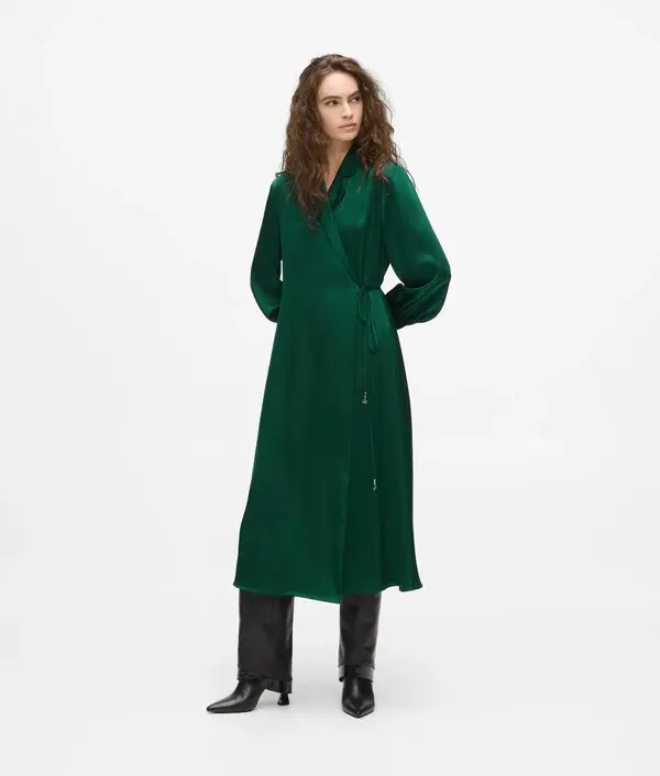 Karl Lagerfeld Satin-finish Wrap Dress - Garden