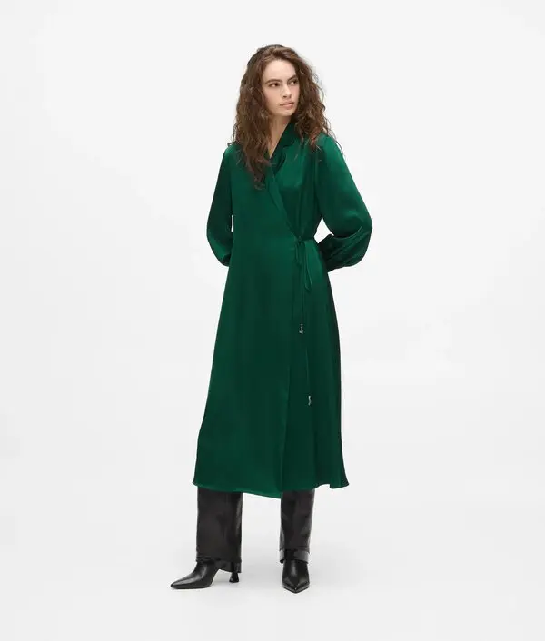 Karl Lagerfeld Satin-finish Wrap Dress - Garden