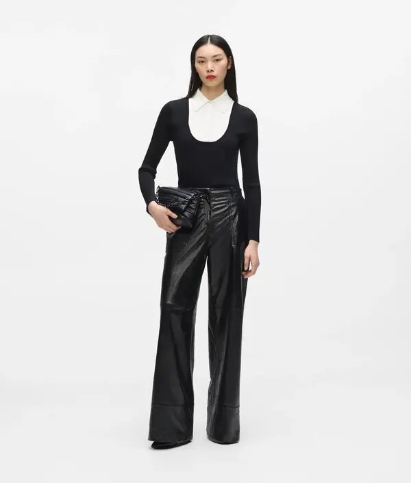 Karl Lagerfeld Knitwear Top With Contrasting Collar