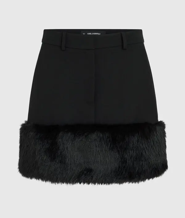 Karl Lagerfeld Faux-fur Mini Skirt