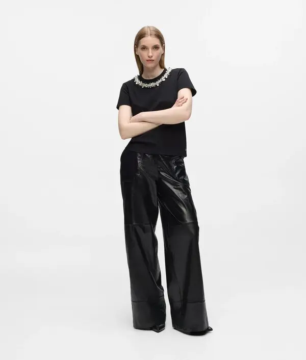 Karl Lagerfeld Beaded Collar T-shirt