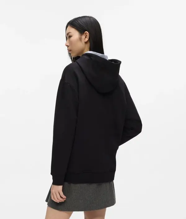 Karl Lagerfeld Ikon Choupette Sketch Hoodie - Black