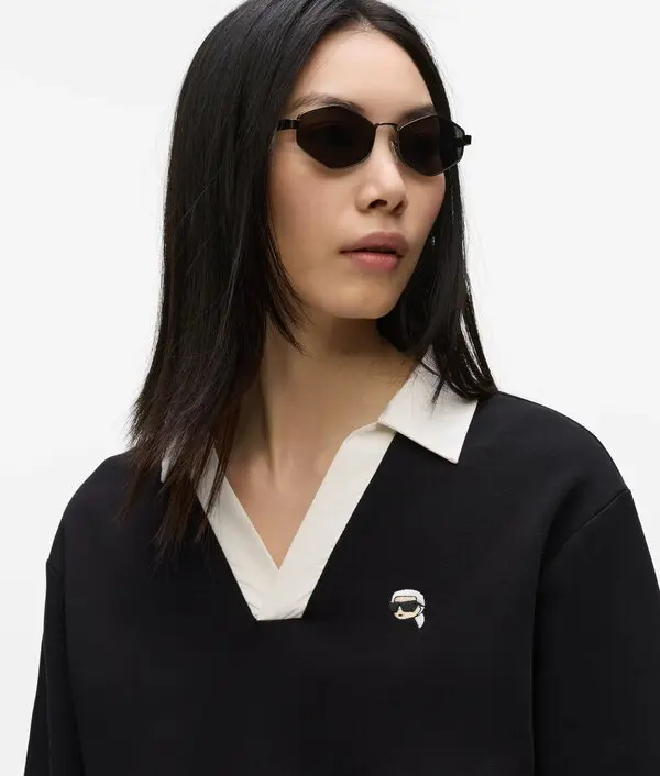 Karl Lagerfeld Ikon V-neck Sweatshirt - Black