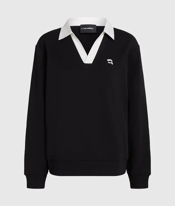 Karl Lagerfeld Ikon V-neck Sweatshirt - Black