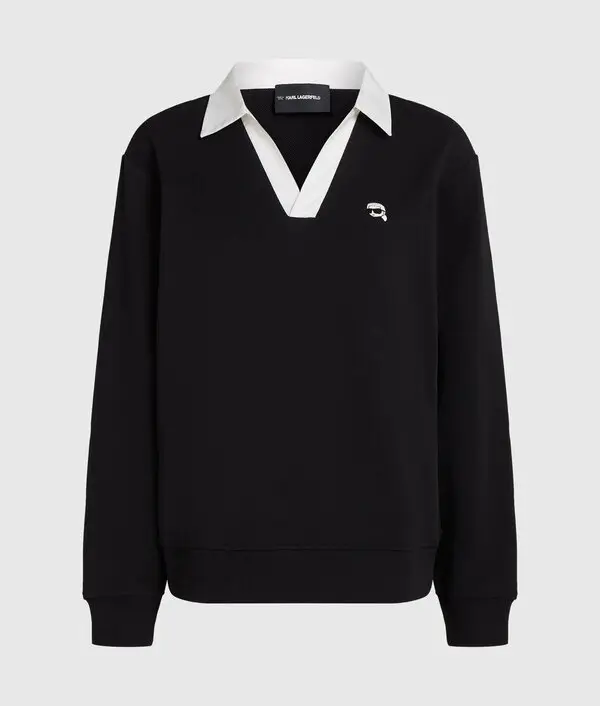 Karl Lagerfeld Ikon V-neck Sweatshirt - Black