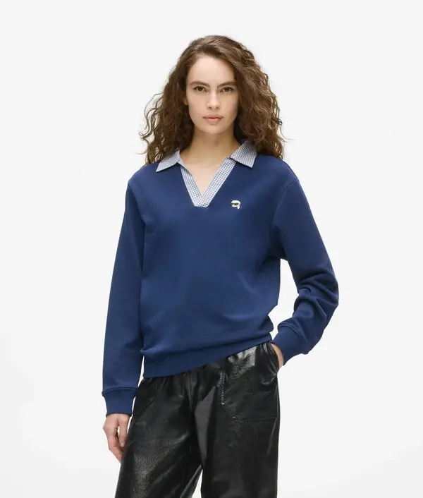 Karl Lagerfeld Ikon V-neck Sweatshirt - Medieval Blue