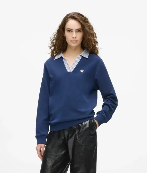 Karl Lagerfeld Ikon V-neck Sweatshirt - Medieval Blue