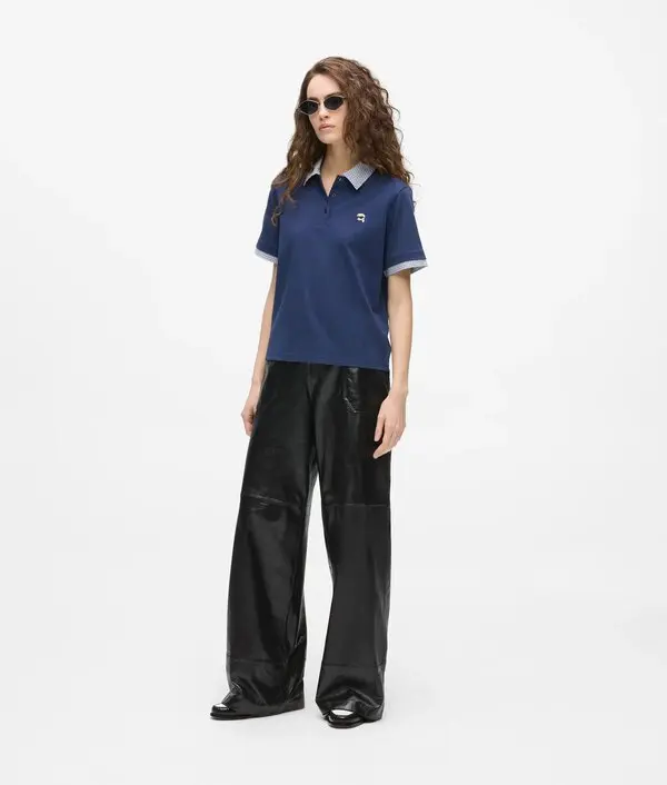 Karl Lagerfeld Ikon Check Collar Polo Shirt