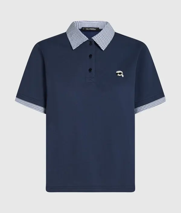 Karl Lagerfeld Ikon Check Collar Polo Shirt