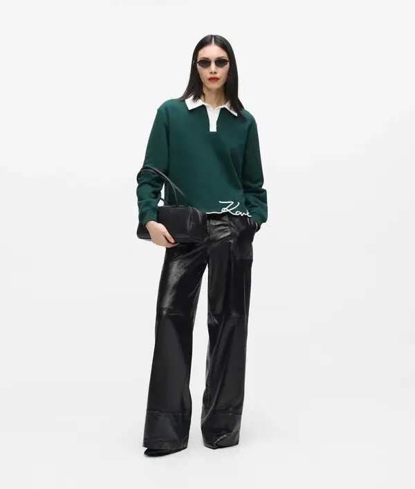Karl Lagerfeld Signature Polo Sweatshirt - Garden