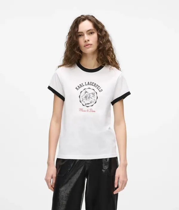 Karl Lagerfeld Ikon Choupette Muse T-shirt - White