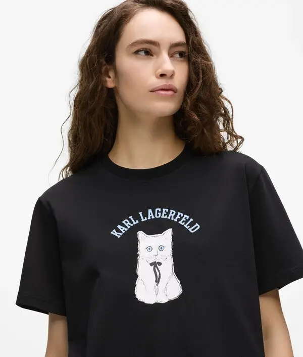 Karl Lagerfeld Ikon Choupette Sketch T-shirt - Black
