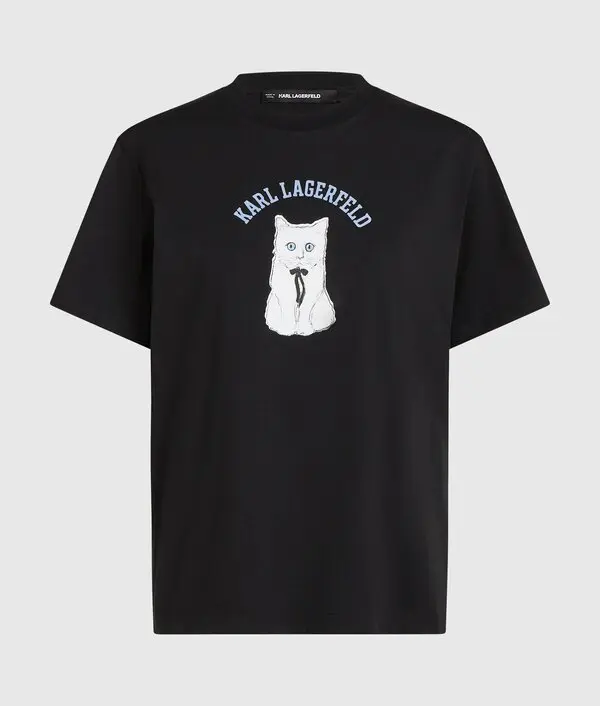 Karl Lagerfeld Ikon Choupette Sketch T-shirt - Black