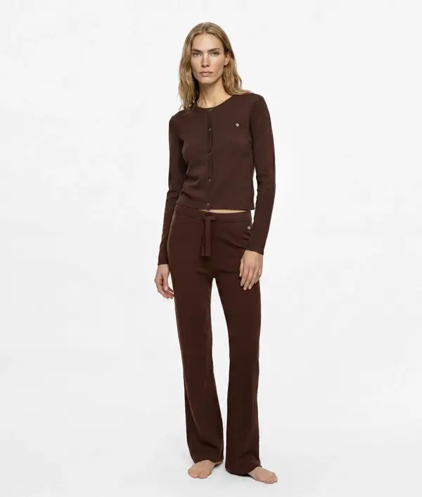 Karl Lagerfeld Autograph Cashmere Blend Loungewear Pants - Chocolate Torte
