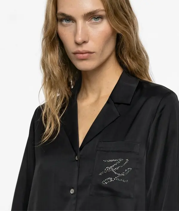 Karl Lagerfeld Autograph Rhinestone Pajama Set