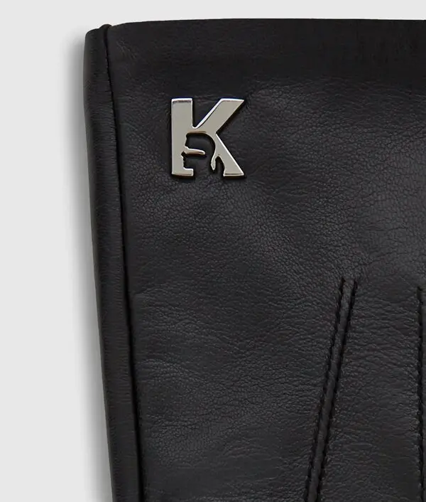 Karl Lagerfeld Leather Gloves With K Logo Hardware