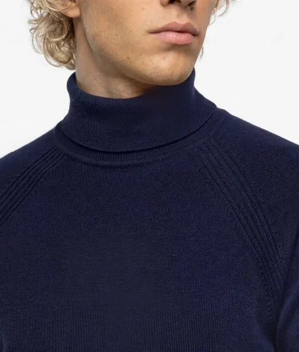 Karl Lagerfeld Lightweight Knit Rollneck Sweater - Peacoat