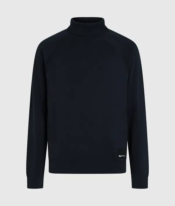 Karl Lagerfeld Lightweight Knit Rollneck Sweater - Peacoat