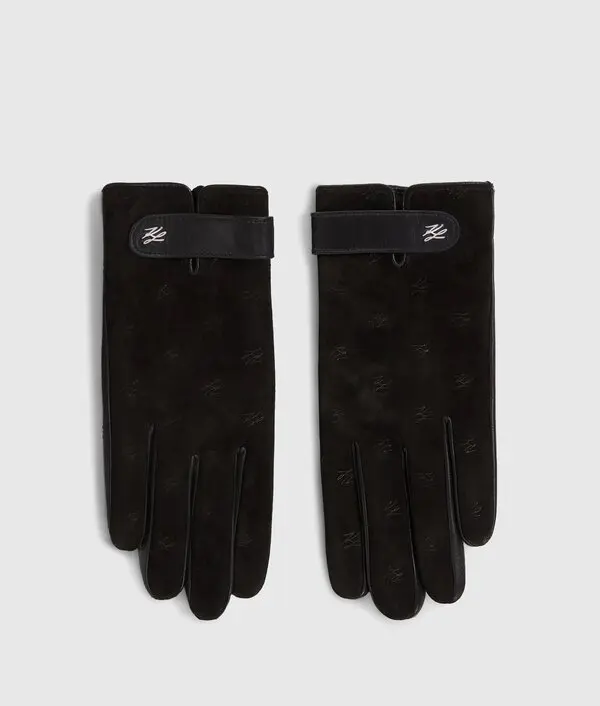 Karl Lagerfeld K/autograph Suede Gloves