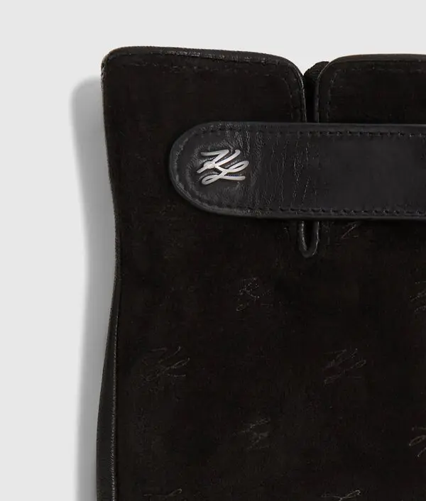 Karl Lagerfeld K/autograph Suede Gloves