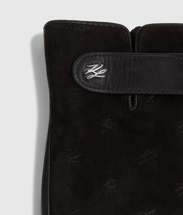 Karl Lagerfeld K/autograph Suede Gloves