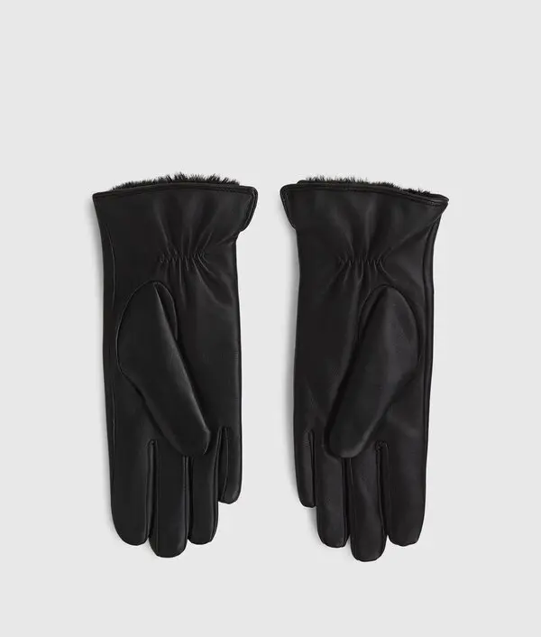 Karl Lagerfeld Logo Leather Gloves