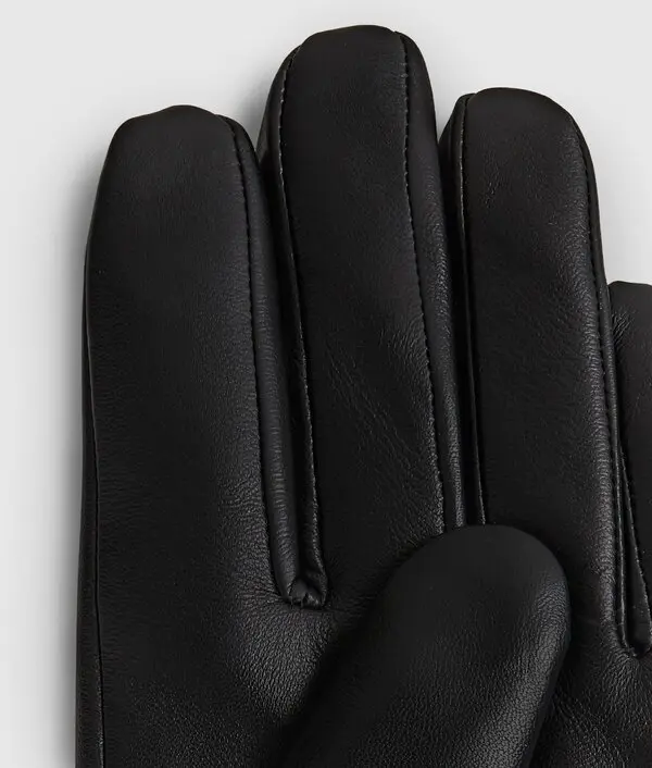 Karl Lagerfeld Logo Leather Gloves
