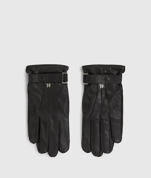 Karl Lagerfeld K/monogram Leather Gloves - Black