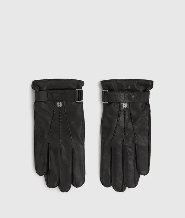 Karl Lagerfeld K/monogram Leather Gloves - Black