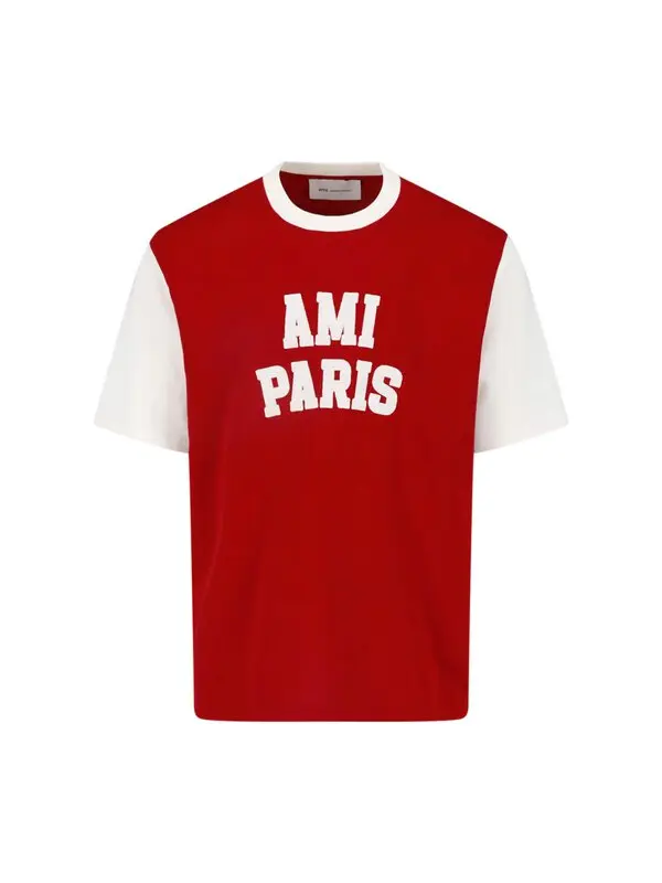 AMI Paris Printed Logo T-shirt - Red