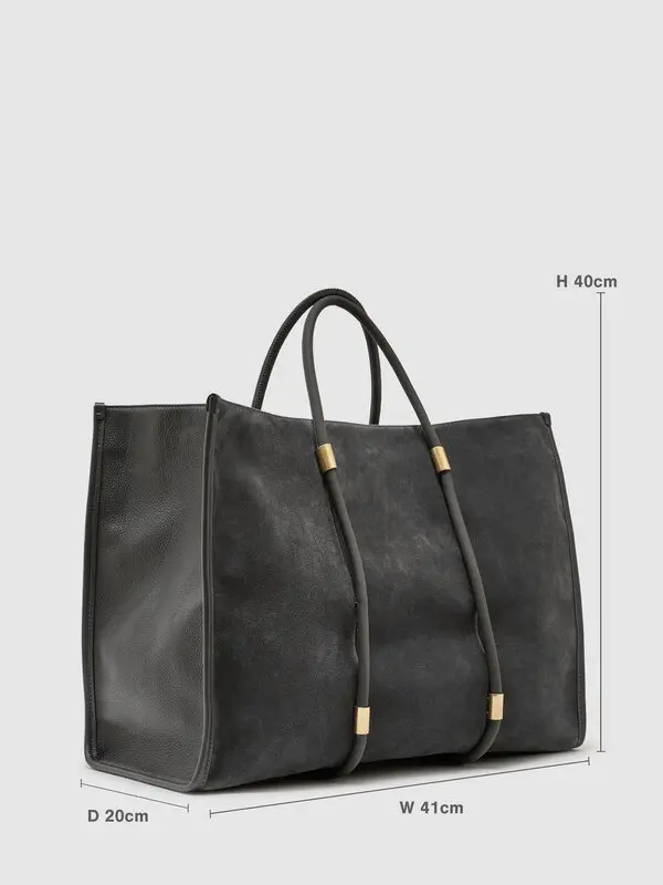 REISS Ramona Suede Oversized Tote Bag