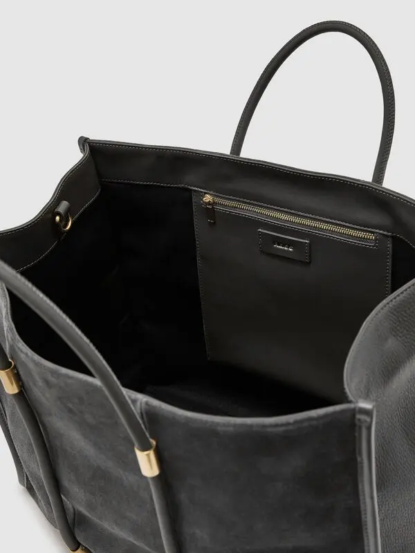 REISS Ramona Suede Oversized Tote Bag
