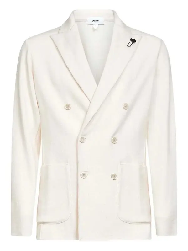 LARDINI Double-breasted Virgin Wool Blazer
