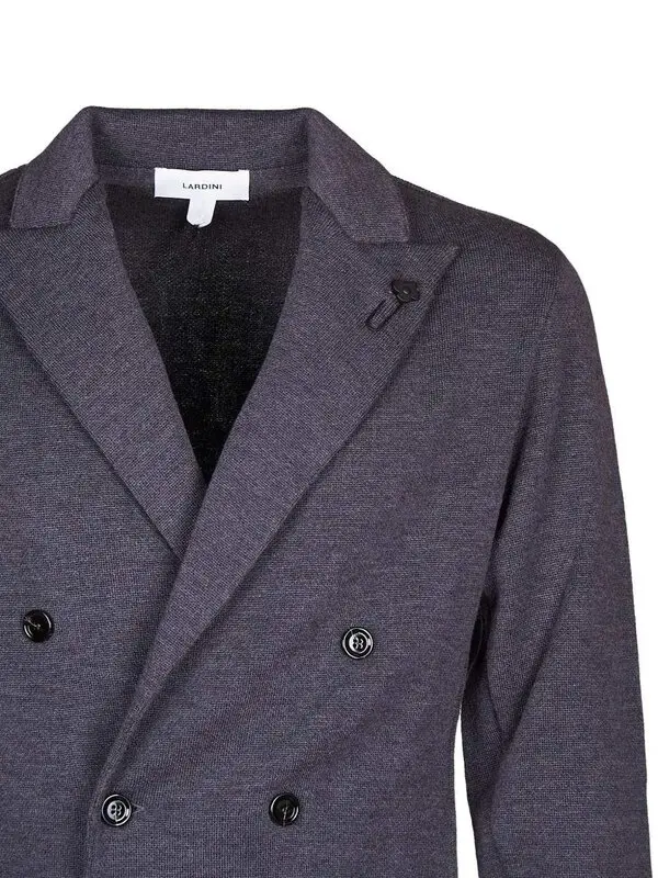LARDINI Double-breasted Knit Blazer
