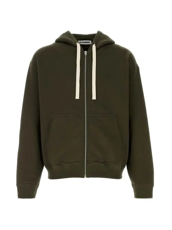 JIL SANDER Olive Cotton Sweatshirt