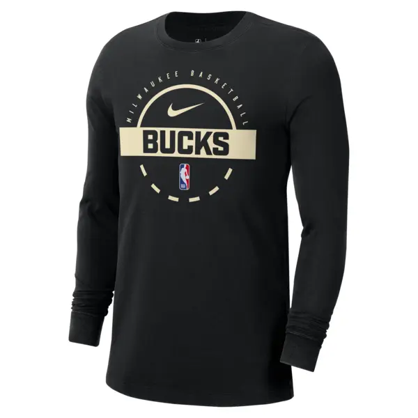 Nike Milwaukee Bucks Nba Practice Long-sleeve T-shirt - Black