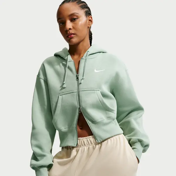 Nike Phoenix Fleece Cropped Hoodie - Green