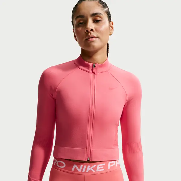 Nike Pro Seamless Full-zip Training Top - Pink
