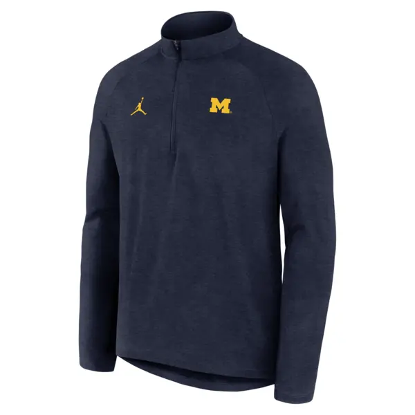 JORDAN Michigan Stride Brand Dri-fit College 1/2-zip Long-sleeve Top - Blue