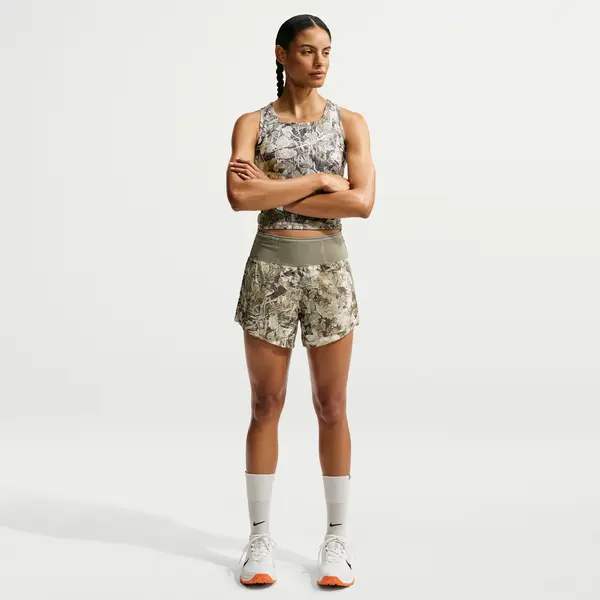 Nike Chamo Camo" Dri-fit 4" Brief-lined Trail Running Shorts - Green