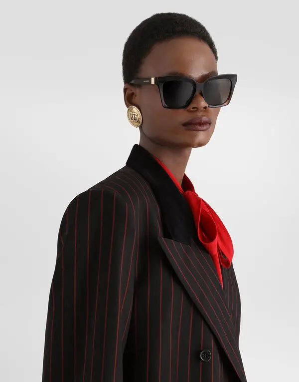 Dolce & Gabbana Double-breasted Jacket In Pinstripe Wool