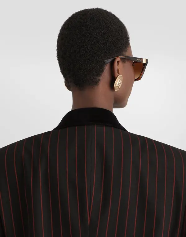 Dolce & Gabbana Double-breasted Jacket In Pinstripe Wool