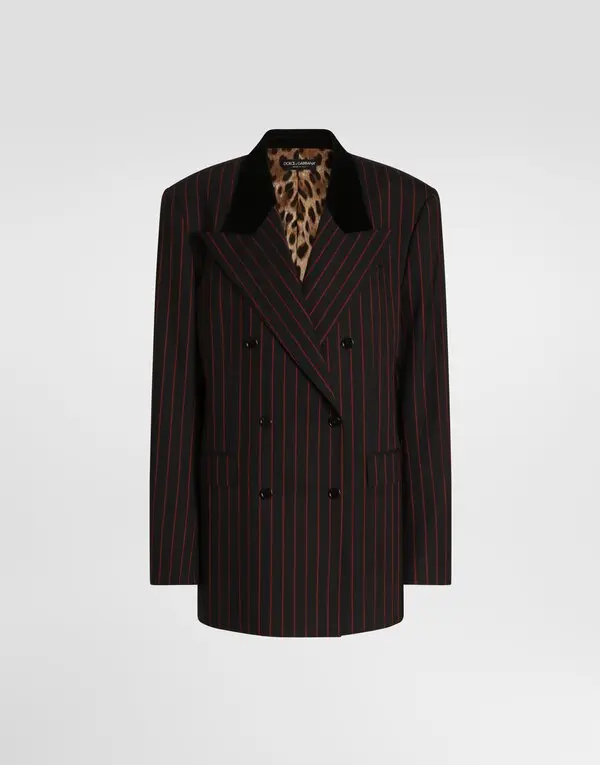 Dolce & Gabbana Double-breasted Pinstripe Wool Jacket - Multicolor