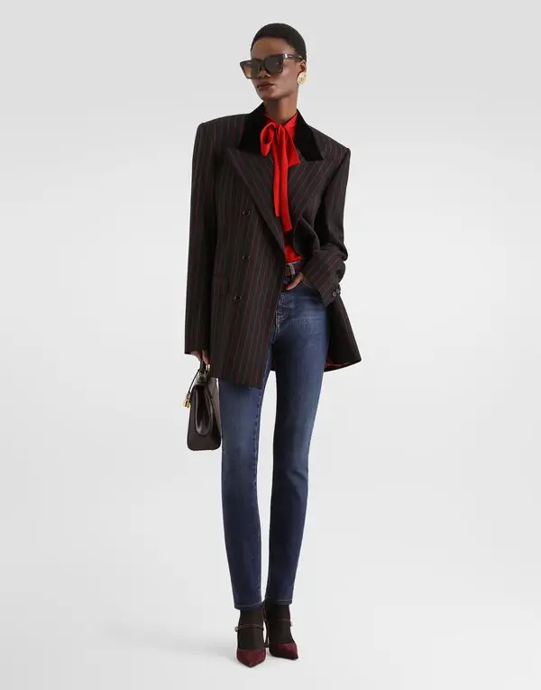 Dolce & Gabbana Double-breasted Pinstripe Wool Jacket