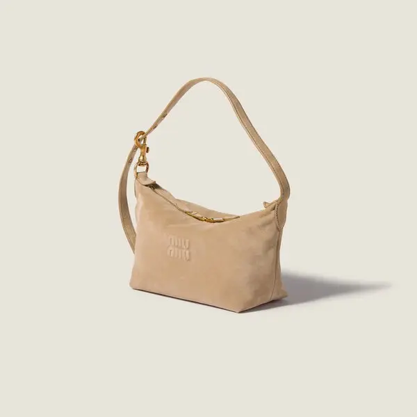 Miu Miu Spirit Suede Bag - Ecru