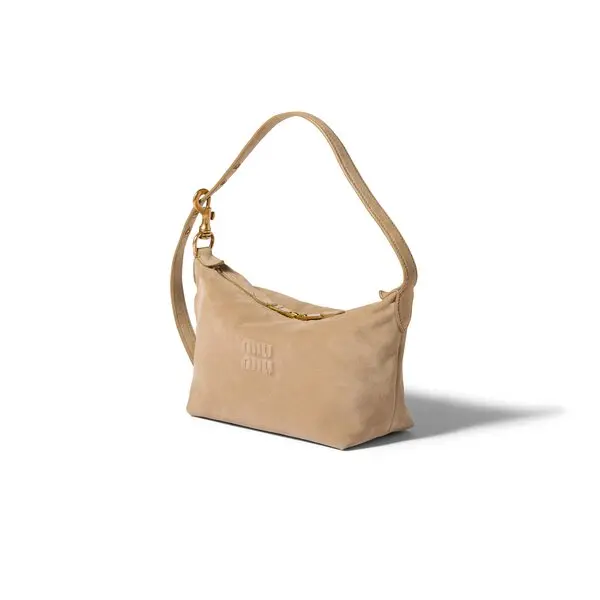 Miu Miu Spirit Suede Bag - Ecru