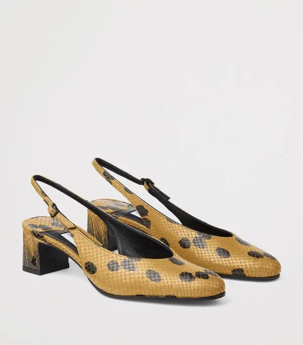 JIMMY CHOO Eyla 45 Leather Slingback Pumps