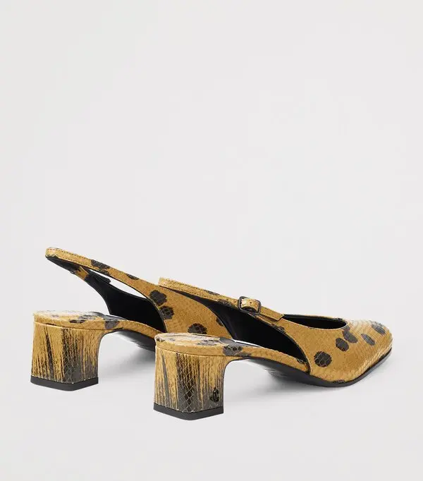 JIMMY CHOO Eyla 45 Leather Slingback Pumps