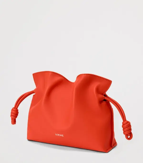 Loewe Mini Leather Flamenco Clutch Bag - Orange